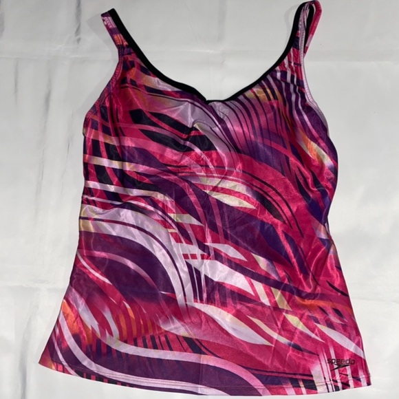 Speedo | Swim | Speedo Patterned Pink Purple Tankini Swim Top | Poshmark